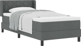 Postel s boxspringem s čelo Tmavě šedá 200 x 90 cm textil 3341147