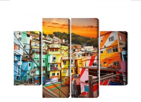Vícedílný obraz Centrum Města Rio De Janeiro A Barevná Favela Nedostatek Nedostatek Plátno Canvas 120x90