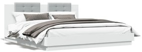 Rám postele s čelem bílý 200 x 200 cm kompozitní dřevo,  3209891