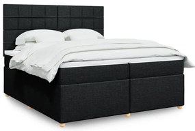Box spring postel s matrací černá 200x200 cm textil 3293689