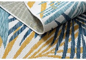 Dywany Luszczow Kusový koberec SISAL COOPER palmové listy, tropický 22258 ecru / tmavě modrá Rozměr koberce: 140 x 190 cm