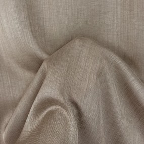 Záclona/Závěs  béžovo-hnědá Linen Mist s efektem lnu a olůvkem Ervi 4451