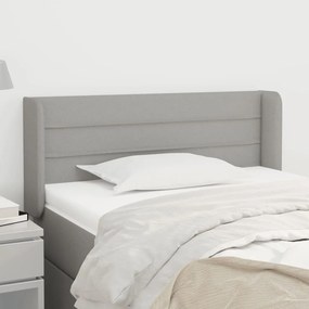 Čelo postele typu ušák světle šedé 103x16x78/88 cm textil 3118898