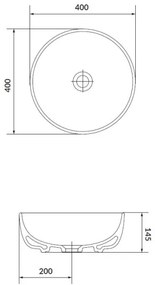 Cersanit K116-048 - Umyvadlo na desku MODUO pr. 40 cm keramika/lesklá bílá