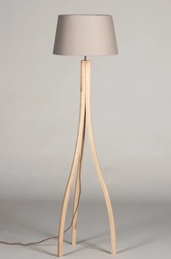Stojací designová lampa Arbon Dark Taupe and Natur Wood