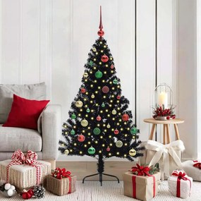 Umělý osvětlený vánoční stromeček Černá 150 cm PVC 3397136