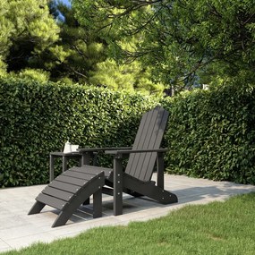 Zahradní křeslo Adirondack s podnožkou HDPE antracitové 318646