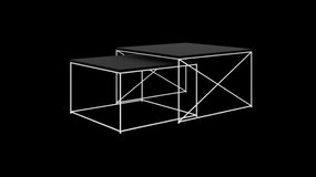 ADRK Furniture Konferenční stolek 2v1 Licco CT-LIC-W-B