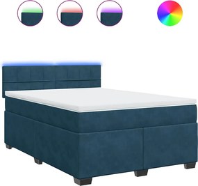 Box spring postel s matrací modrá 160 x 200 cm samet 3288658