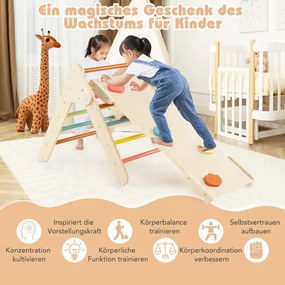 Costway 4 v 1 Lezecký trojúhelník se skluzavkou a šplhacím obloukem