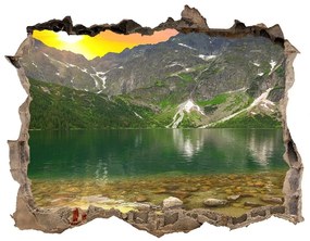 Wallmuralia Díra 3D ve zdi nálepka Morské oko Tatry 95x64 cm