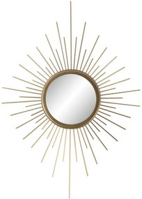 Kulaté zlaté zrcadlo s paprsky – 35x1x50 cm