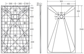 BESCO Obdélníková sprchová vanička VEXO - bílá Barva - Bílá, Nožičky k vaně - Bez nožiček, Rozměr A - 150 cm, Rozměr B - 90 cm VEXOOWD1590W