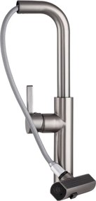 Gamma Rotary, vysoká dřezová baterie s výsuvným výtokem h-415, grafitová, GMA-BR-GM