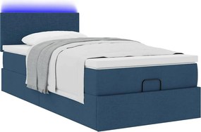 Osmanský rám postele s matrací modrá 90x190cm textil 3312193