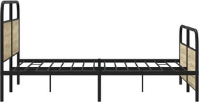 Kovový rám postele bez matrace dub sonoma 150 x 200 cm 3318650