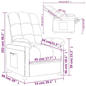 vidaXL Marketos Polohovací křeslo černé textil