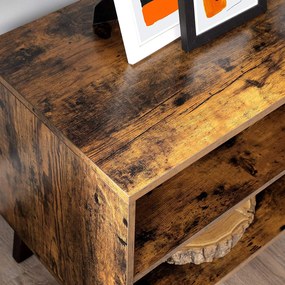 TV skříň, 2-dveřový TV stojan, 140 x 40 x 50 cm, rustikální hnědá: