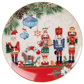 Dezertní porcelánový vánoční talířek s Louskáčky - Ø 21*2 cm
