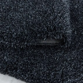 Vopi | Kusový koberec Fluffy shaggy 3500 antraciet - Kruh průměr 80 cm