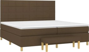 Box spring postel s matrací tmavě hnědá 200x200 cm textil 3137184