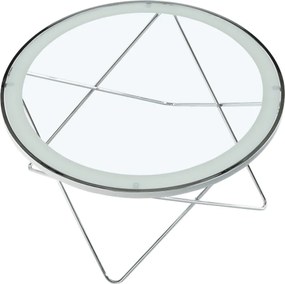 Tempo Kondela Kulatý konferenční stolek LEONEL, chrom/čiré sklo