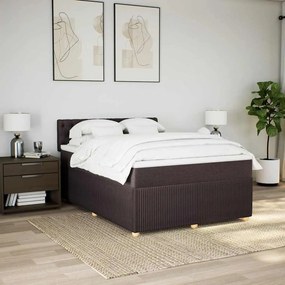 Box spring postel s matrací tmavě hnědá 140x190 cm textil 3289761