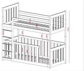 Legno Dětská patrová postel Kryštof borovice Rozměr (cm): 80x160