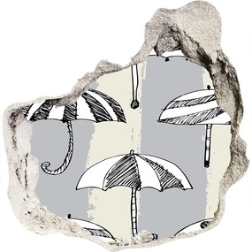 Wallmuralia Fotoobraz díra na stěnu nálepka Deštníky 75x75 cm