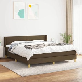 Box spring postel s matrací tmavě hnědá 160x200 cm textil 3130124