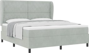 Postel s boxspringem s matrací Světle šedá 200 x 180 cm samet 3340886