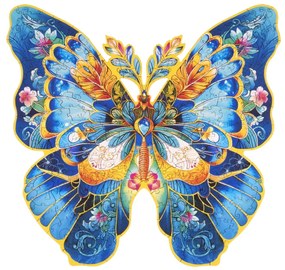 RoboTime Dřevěné puzzle Motýl Morpho Helena