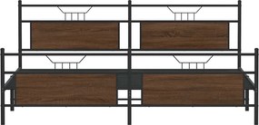 Kovový rám postele bez matrace hnědý dub 193 x 203 cm 3325105