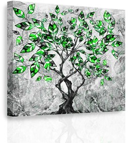 Obraz strom v mozaice Green Velikost (šířka x výška): 100x100 cm