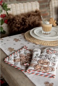 Béžová bavlněná chňapka podložka s perníčky Gingerbread Magic - 20*20 cm