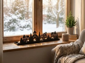 Kovový dekorační podnos FROSTWICK 35 cm, černý