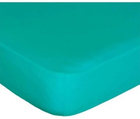 DekorTextil Jersey napínací prostěradlo zelený tyrkys ROZMĚR: (š/d/v) 180 x 200 x 20 cm