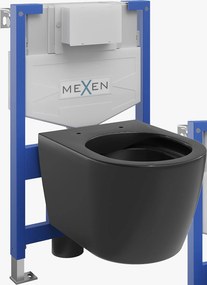 Mexen Fenix XS-F, podomítkový modul a závěsné WC Carmen, černá matná, 6803388XX85