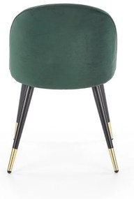 Čalouněná židle Glamour Zlaté nohy Lahvově zelená MERAUDE