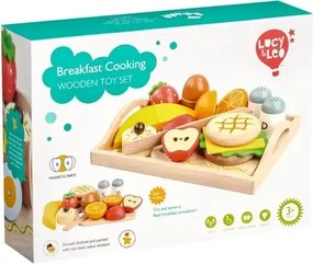 Lucy  Leo Snídaně na podnosu dřevěná herní sada s magnety / 19ks / od