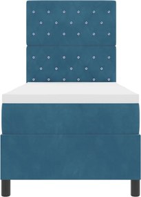 Postel s boxspringem s matrací Tmavě modrá 80 x 200 cm samet 3339732