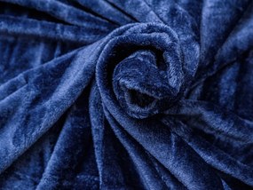Tmavě modrá mikroplyšová deka VIOLET, 200x230 cm