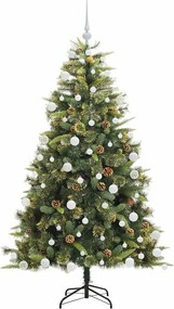 Umělý sklopný vánoční stromeček s kužely Zelená 180 cm 3395092
