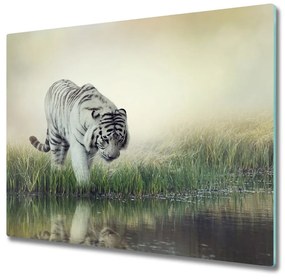Skleněná krájecí deska Bílý tygr