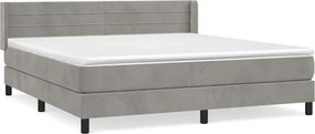 Box spring postel s matrací světle šedá 160x200 cm samet 3131027