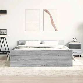 Rám postele s hlavovým a nožním čelem šedý sonoma 140 x 200 cm 3203752