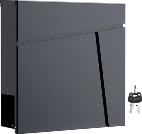 Poštovní schránka Wiltec – 370 × 102 × 370 mm, antracitová (60537)