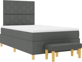 Postel s boxspringem s polštářem Tmavě šedá 200 x 120 cm textil 3344367