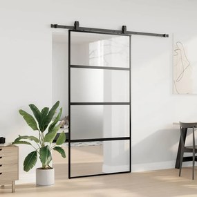 Posuvné dveře se sadou kování černé 102,5x205 cm Tvrzené sklo 3375891