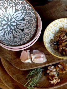 Opálová porcelánová miska s květy uvnitř Arés - Ø 12*5,5 cm / 300 ml